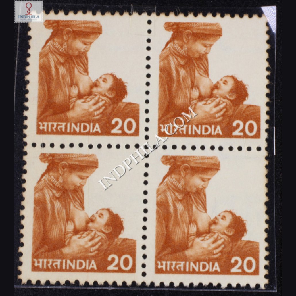 India 1981 Child Health Indian Red Mnh Block Of 4 6th Series Definitive ...