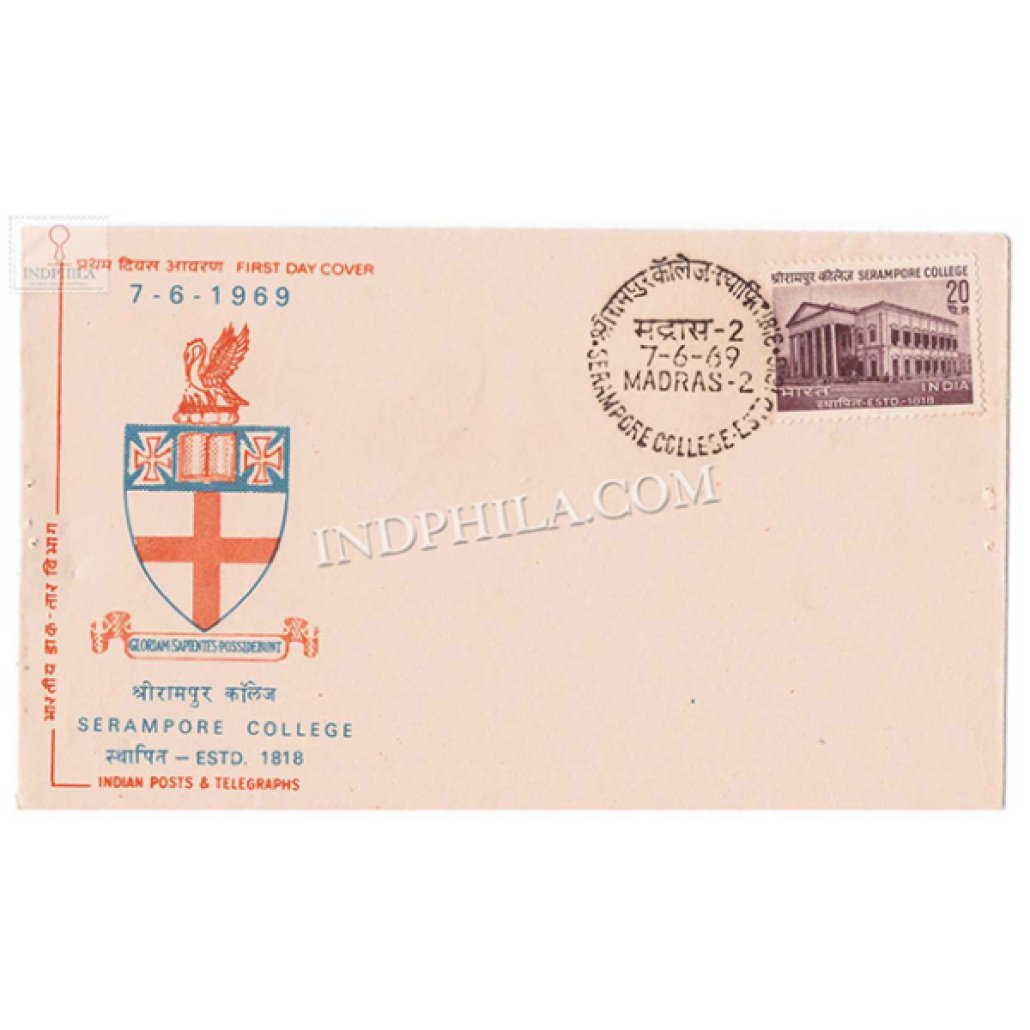 India 1969 150Th Anniversary Of Serampore College West Bengal Fdc ...