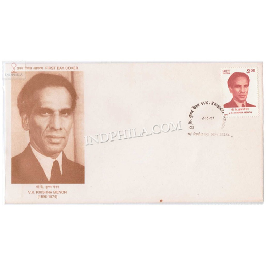 India 1997 Birth Centenary Of V K Krishna Menon Fdc - Largest Online ...