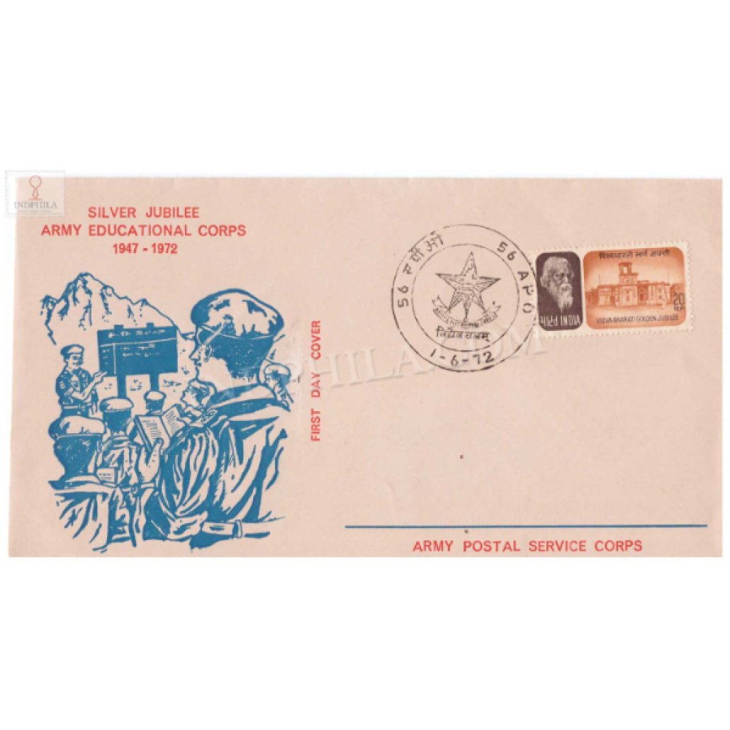 India 1972 Silver Jubilee of Army Educational Corps Army Postal Cover ...