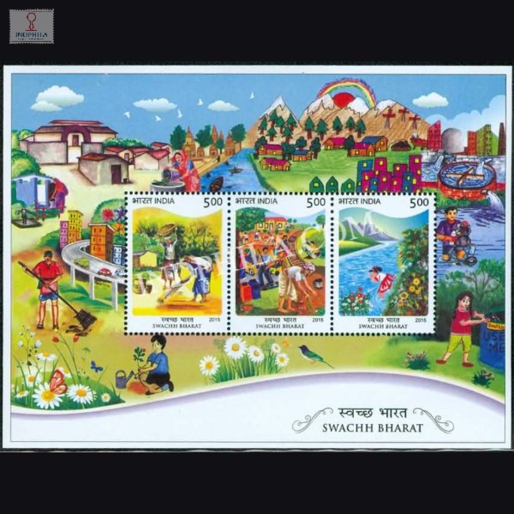 India 2015 Swachh Bharat Mission Mnh Miniature Sheet - Largest Online ...