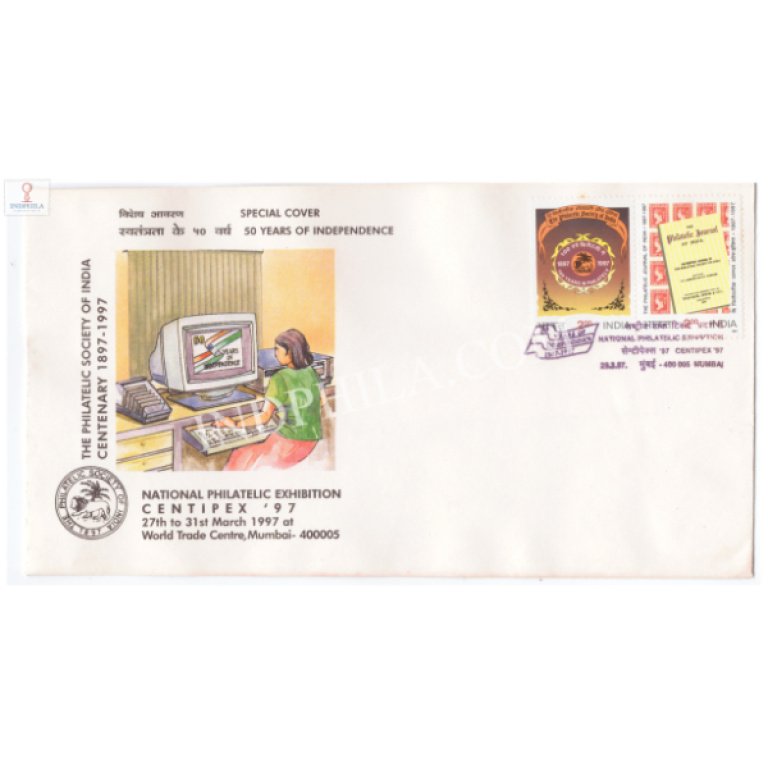 India 1997 Special Cover of The Philatelic Society of India Centipex 97 ...